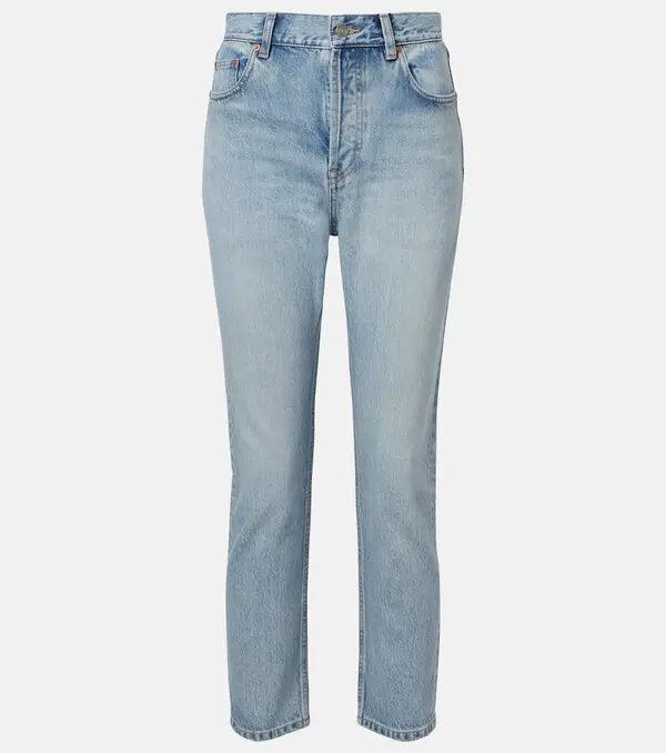 Saint Laurent 90s Cropped Slim Jeans - Blue