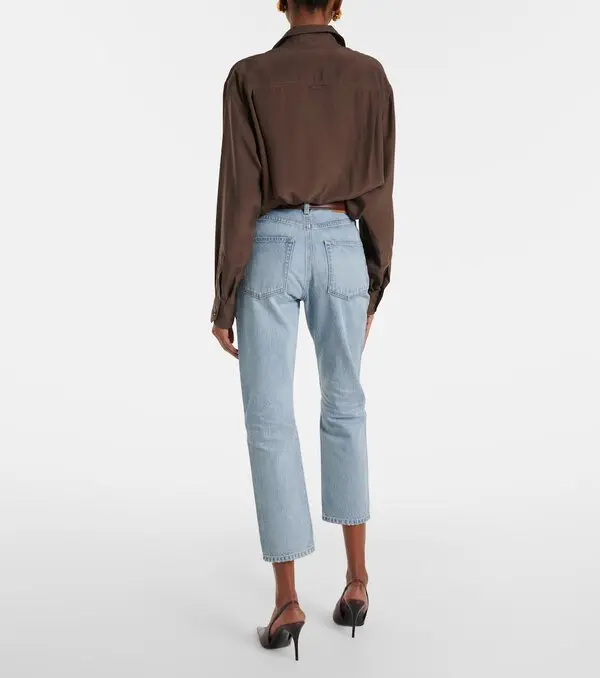 Saint Laurent 90s Cropped Slim Jeans - Blue