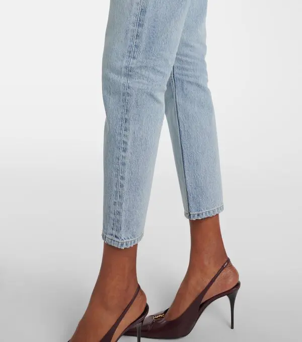 Saint Laurent 90s Cropped Slim Jeans - Blue
