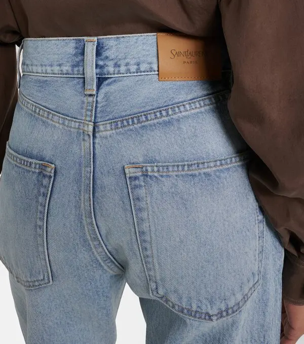 Saint Laurent 90s Cropped Slim Jeans - Blue