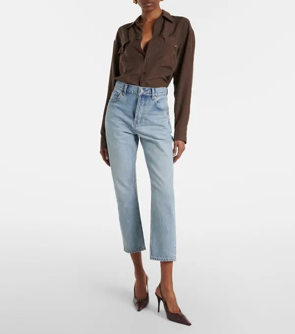 Saint Laurent 90s Cropped Slim Jeans - Blue