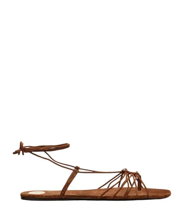 Saint Laurent Babylone Suede Sandals - Brown
