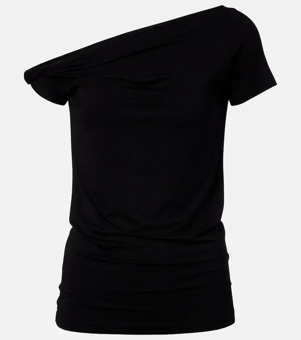 7 For All Mankind One-shoulder T-shirt - Black
