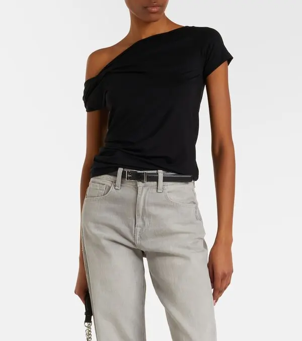 7 For All Mankind One-shoulder T-shirt - Black