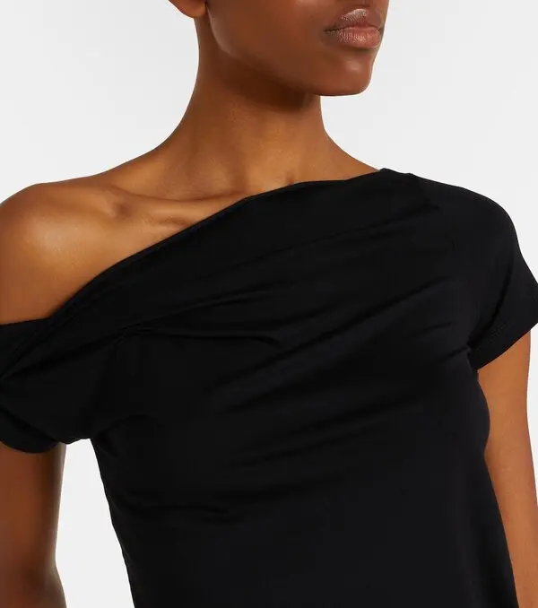 7 For All Mankind One-shoulder T-shirt - Black