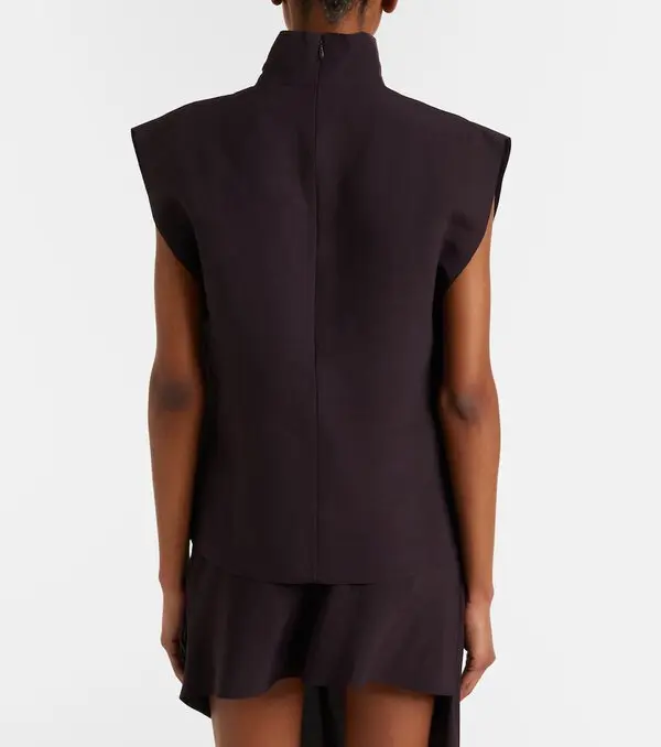 Alaïa Poplin Turtleneck Top - Brown