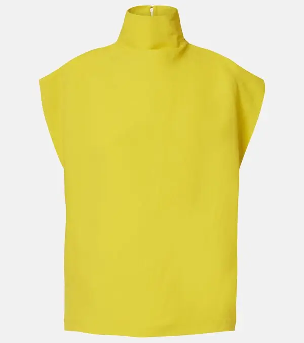 Alaïa Poplin Turtleneck Top - Yellow