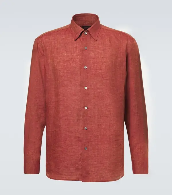 Brioni Linen Shirt - Orange