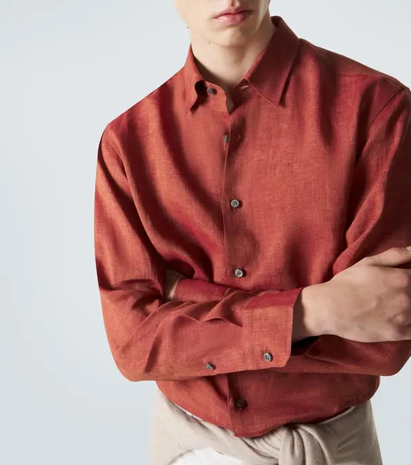 Brioni Linen Shirt - Orange