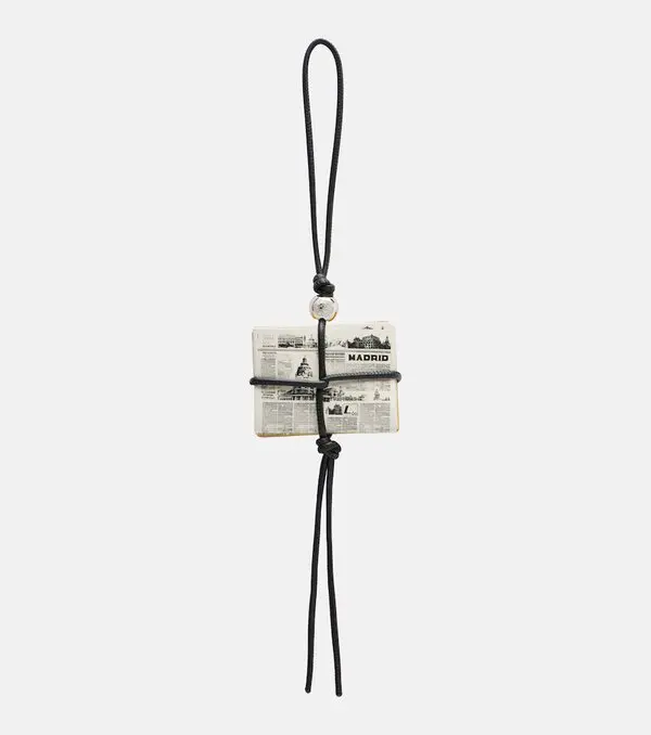 Loewe Newspaper Leather Bag Charm - Multicoloured