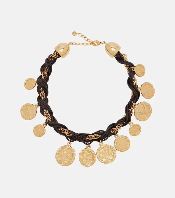 Jacquemus Pièces Leather Charm Necklace - Brown