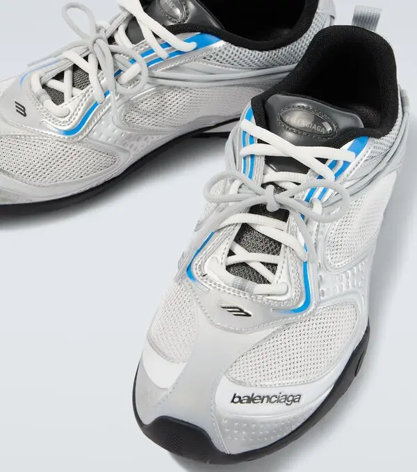 Balenciaga Radar Gradient Lines Sneakers - Silver