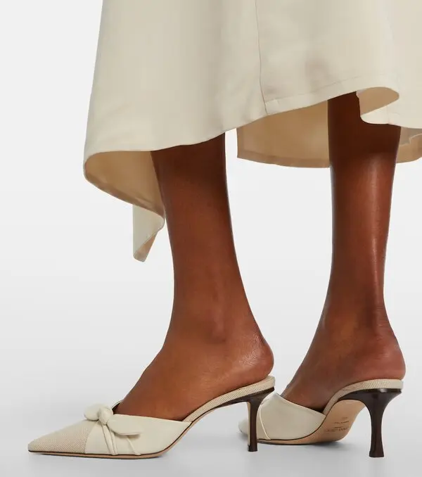 JIMMY CHOO Livi Bow-detail Mules - White