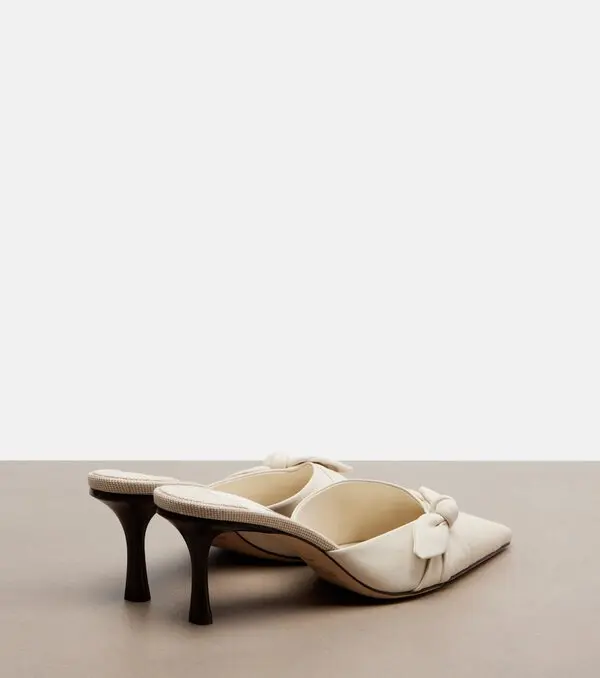 JIMMY CHOO Livi Bow-detail Mules - White