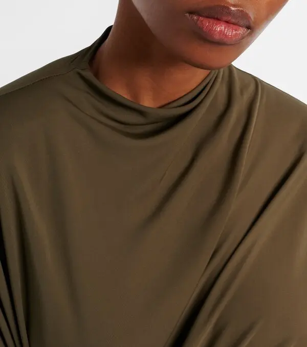 Bottega Veneta Gathered Crêpe Jersey Maxi Dress - Green