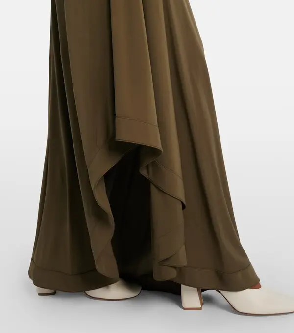 Bottega Veneta Gathered Crêpe Jersey Maxi Dress - Green