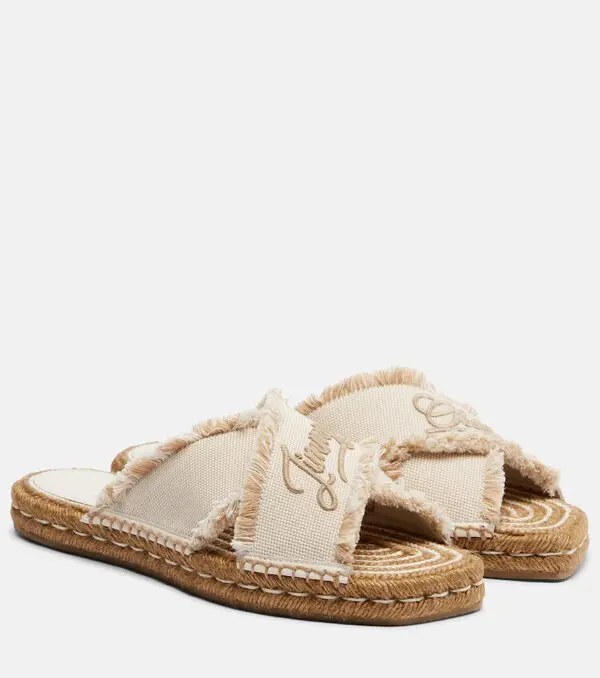 JIMMY CHOO Aciel Woven Espadrille Sandals - Beige