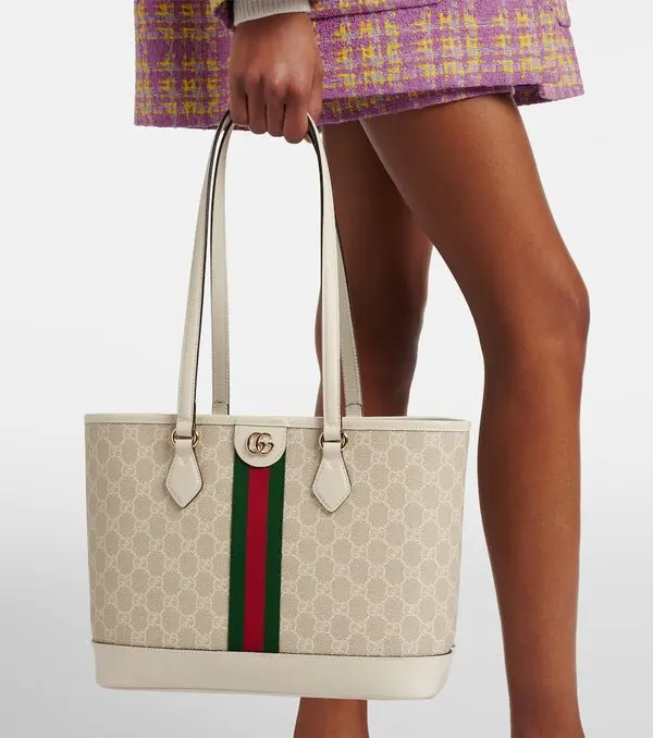 Gucci Ophidia Gg Medium Tote Bag - White