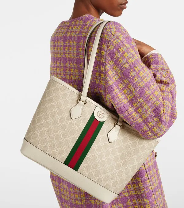 Gucci Ophidia Gg Medium Tote Bag - White