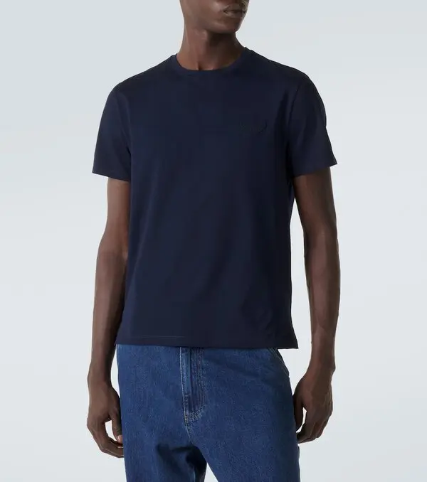 Prada Cotton-blend Jersey T-shirt - Blue