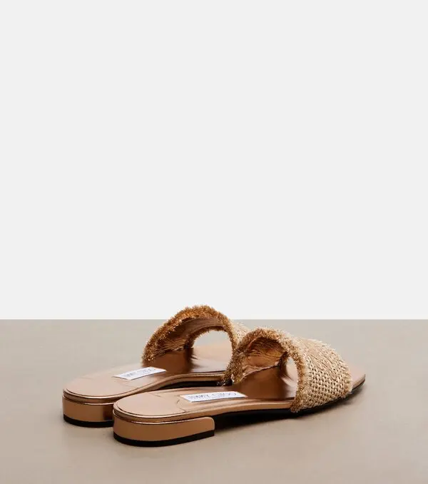 JIMMY CHOO Joa Embroidered Woven Slides