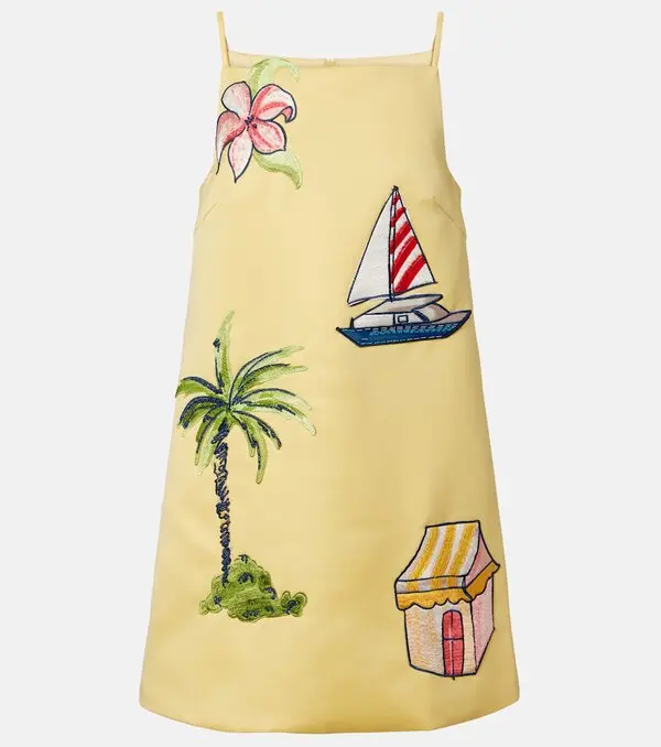 LEO LIN Leia Beaded Appliqué Minidress - Yellow