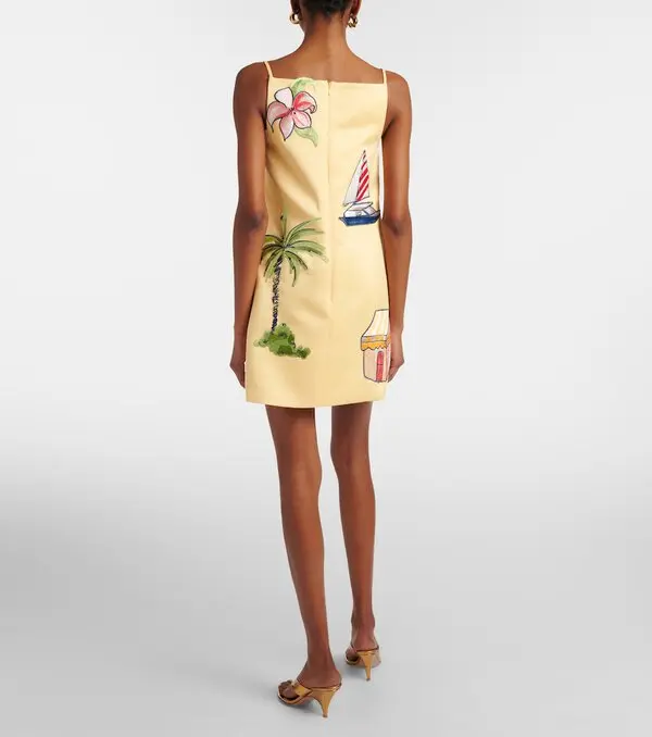 LEO LIN Leia Beaded Appliqué Minidress - Yellow