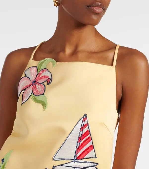 LEO LIN Leia Beaded Appliqué Minidress - Yellow
