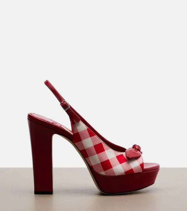 JIMMY CHOO Ziva Checked Peep-toe Pumps