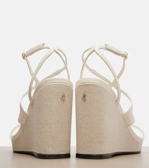 JIMMY CHOO Ayla Leather Wedge Sandals