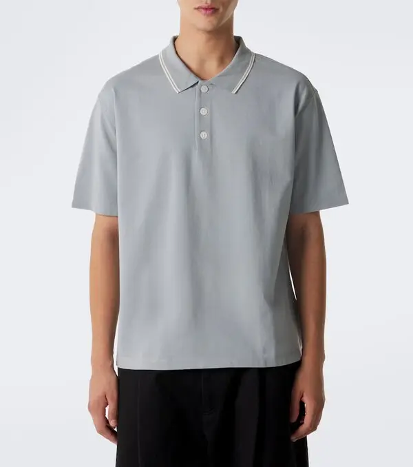 FRAME Cotton Piqué Polo Shirt - Blue