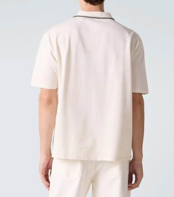 FRAME Cotton Piqué Polo Shirt - White
