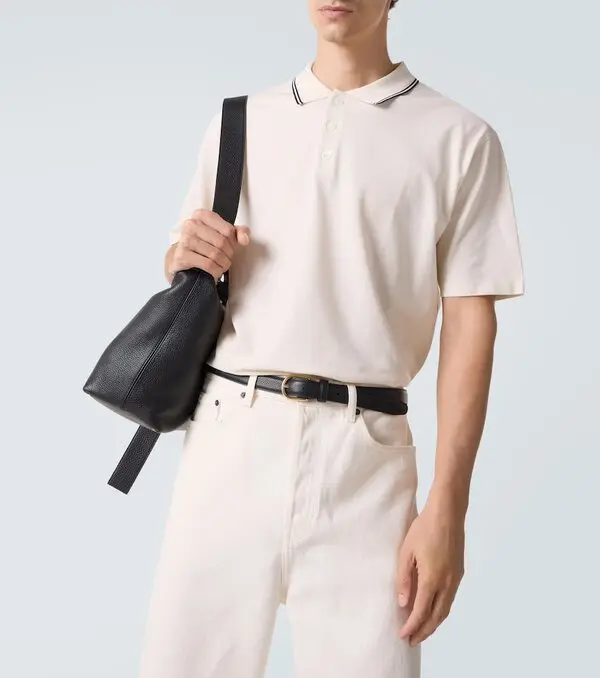 FRAME Cotton Piqué Polo Shirt - White
