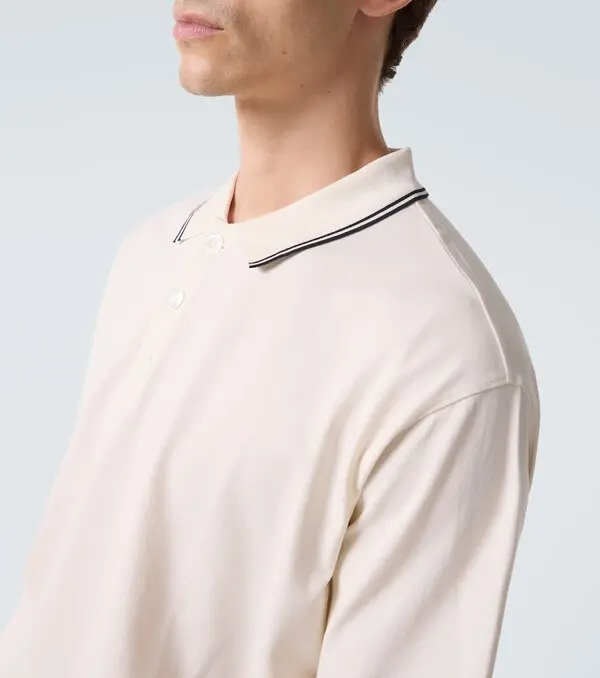 FRAME Cotton Piqué Polo Shirt - White