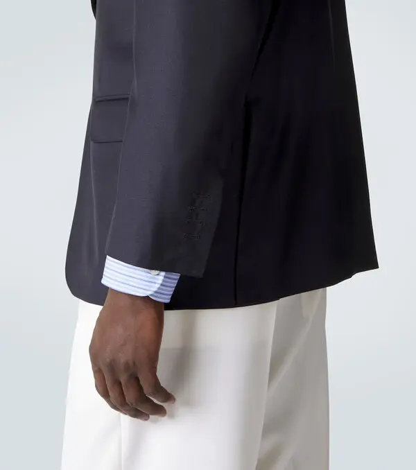 Rubinacci Single-breasted Virgin Wool Blazer - Blue