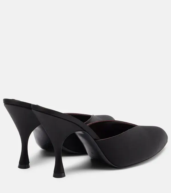 HERBERT LEVINE Sitting Pretty Satin Mules - Black
