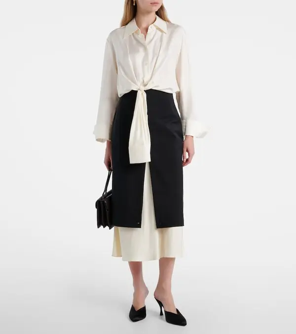 HERBERT LEVINE Sitting Pretty Satin Mules - Black