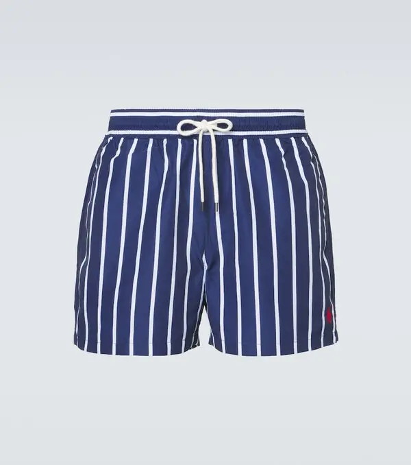 Polo Ralph Lauren Striped Swim Trunks - Blue