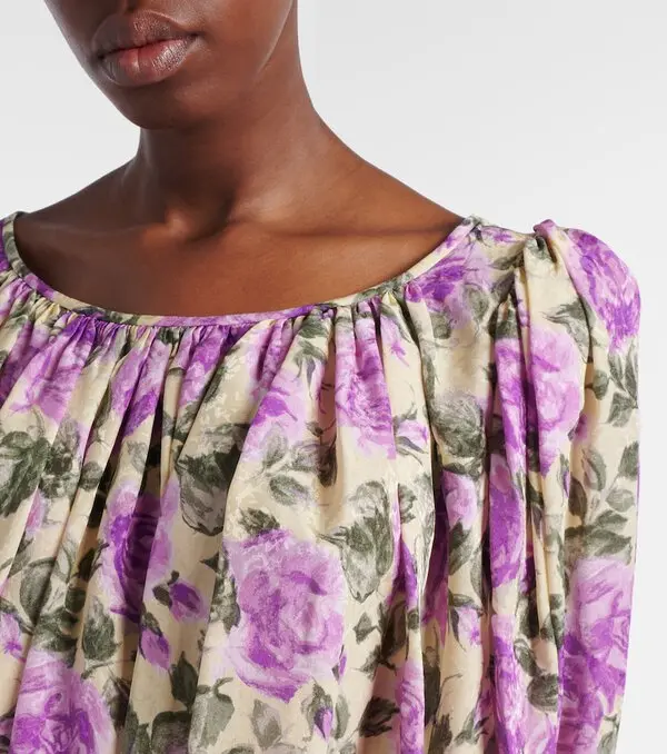 Chloé Printed Silk Top - Yellow