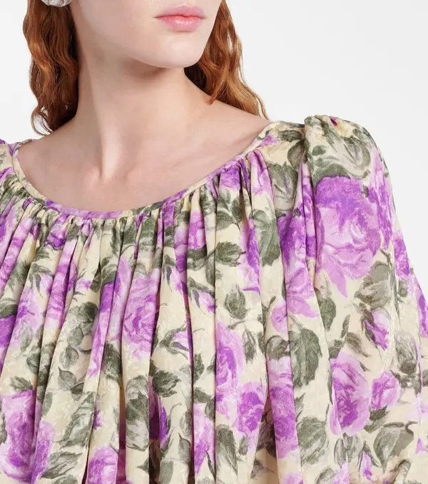 Chloé Printed Silk Top - Yellow