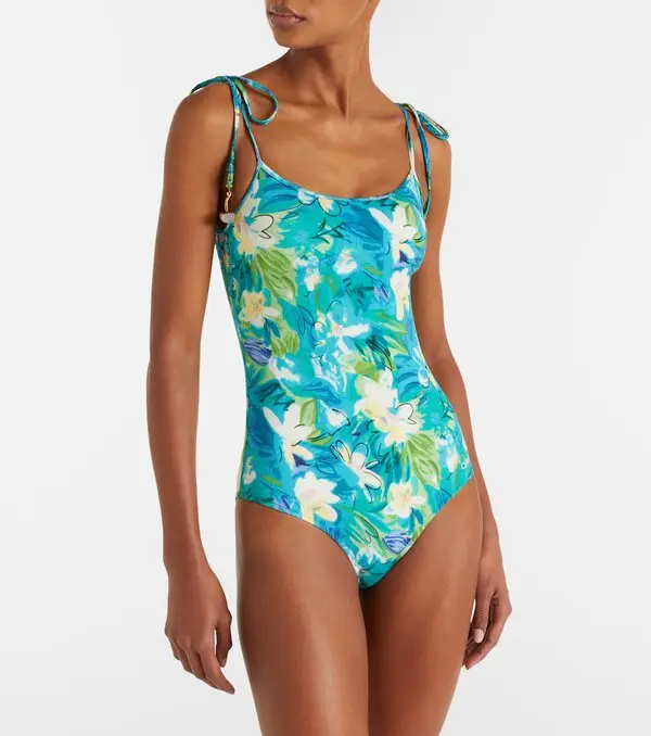 Chloé Floral One-piece Swimsuit - Blue