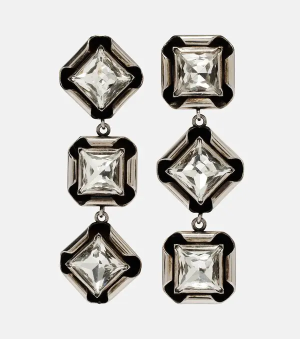 Givenchy Crystal-embellished Drop Earrings - Silver