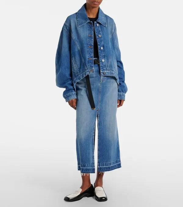 Givenchy Deconstructed Oversized Denim Jacket - Blue