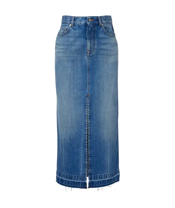 Givenchy High-rise Denim Midi Skirt - Blue