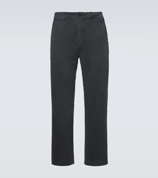 Auralee Cotton Straight Chinos - Black
