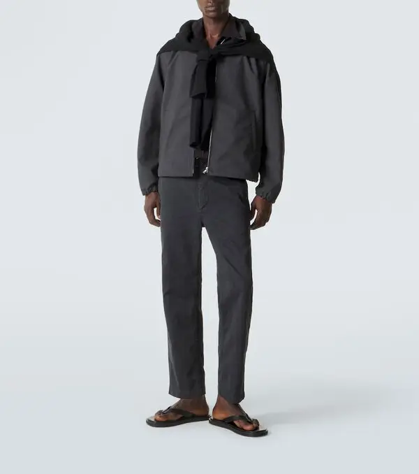 Auralee Cotton Straight Chinos - Black