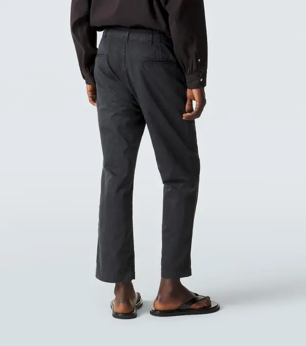 Auralee Cotton Straight Chinos - Black