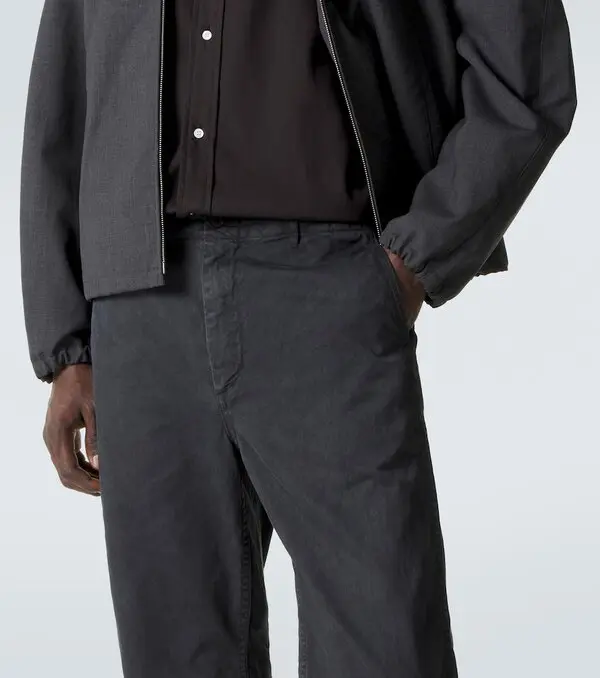 Auralee Cotton Straight Chinos - Black