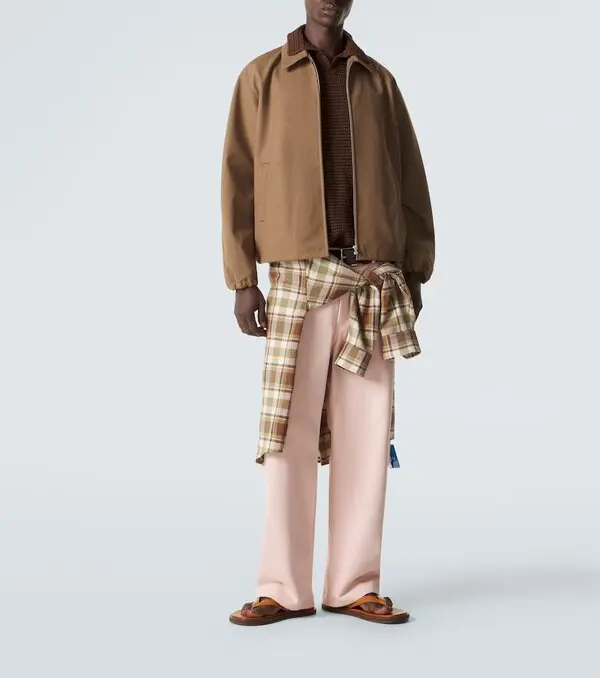 Auralee Cotton And Silk Polo Shirt - Brown