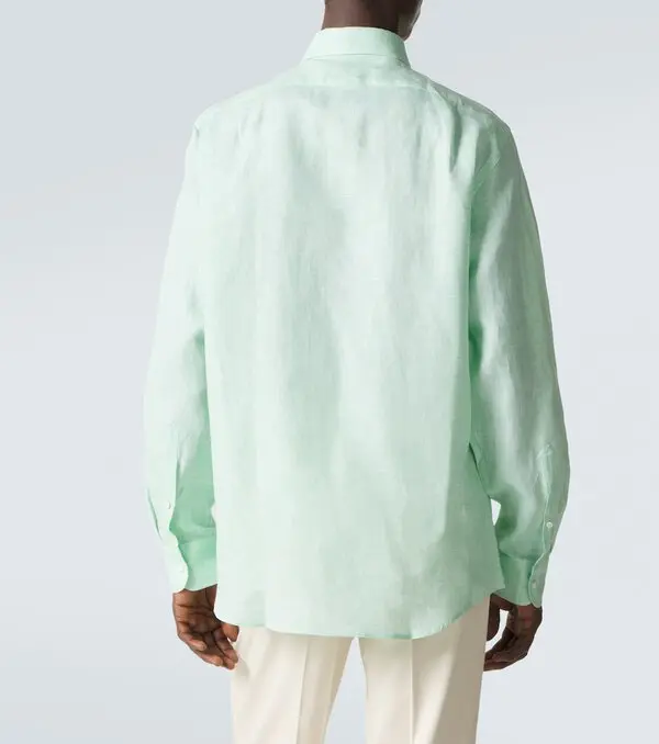 Ralph Lauren Purple Label Checked Linen Shirt